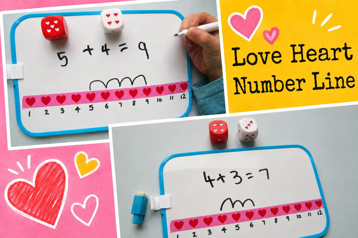 Love Heart Number Line - Hands-On Math for Kids